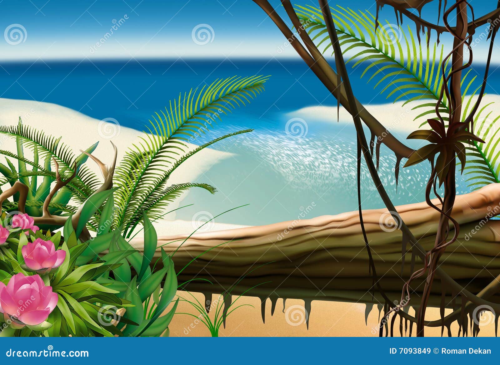 Bay Beach stock illustration. Illustration of beach, ocean - 7093849