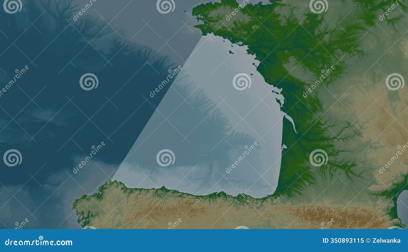 Bay Of Biscay Highlighted. Steel Blue Map Royalty-Free Stock Image ...