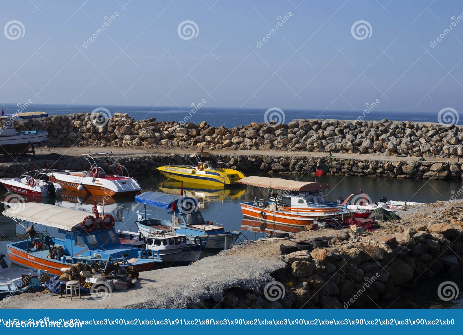 Bay with Boats and Boats on the Sea Editorial Stock Image - Image of ...