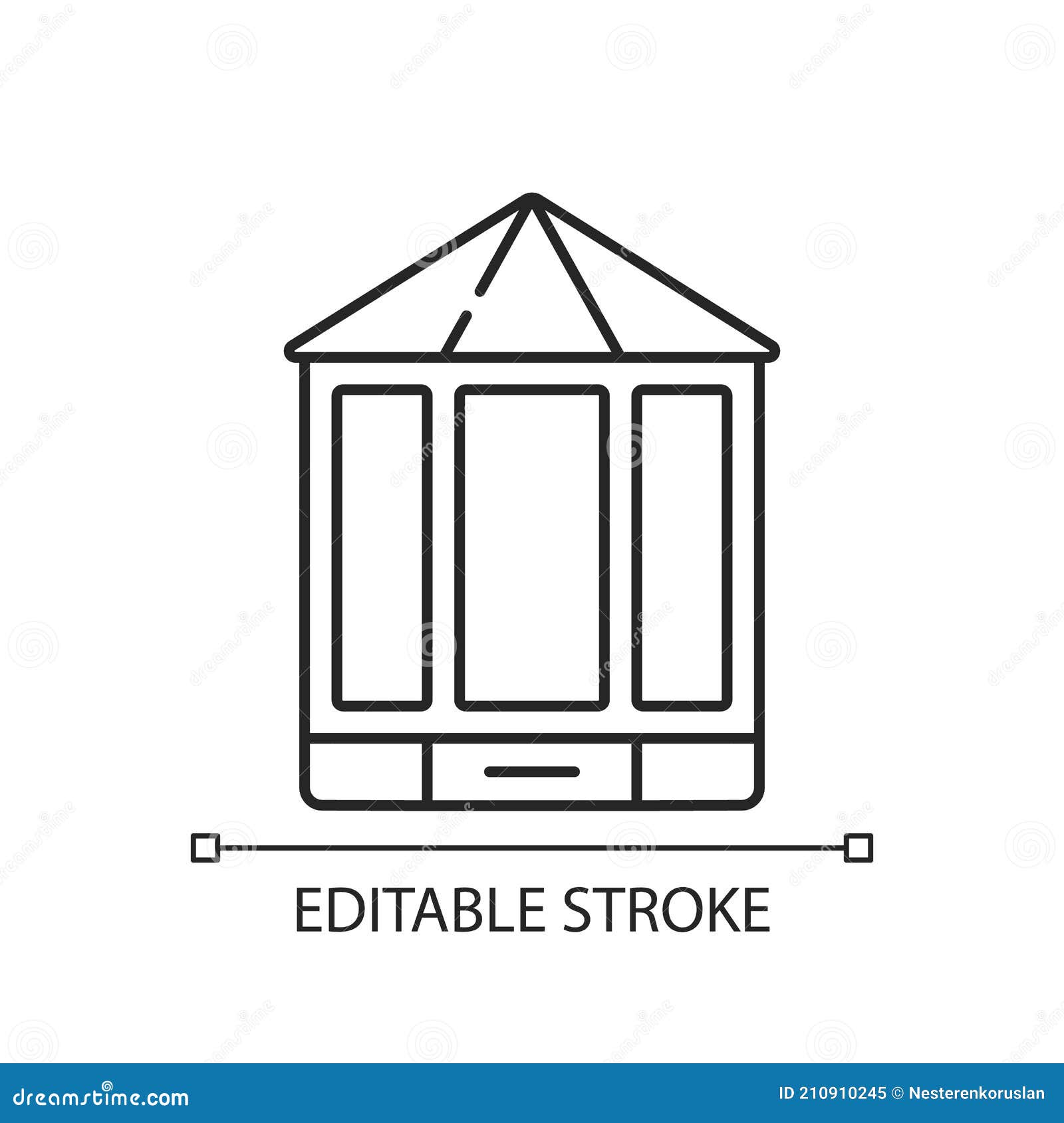 Bay and Bow Windows Linear Icon Stock Vector - Illustration of indoor ...