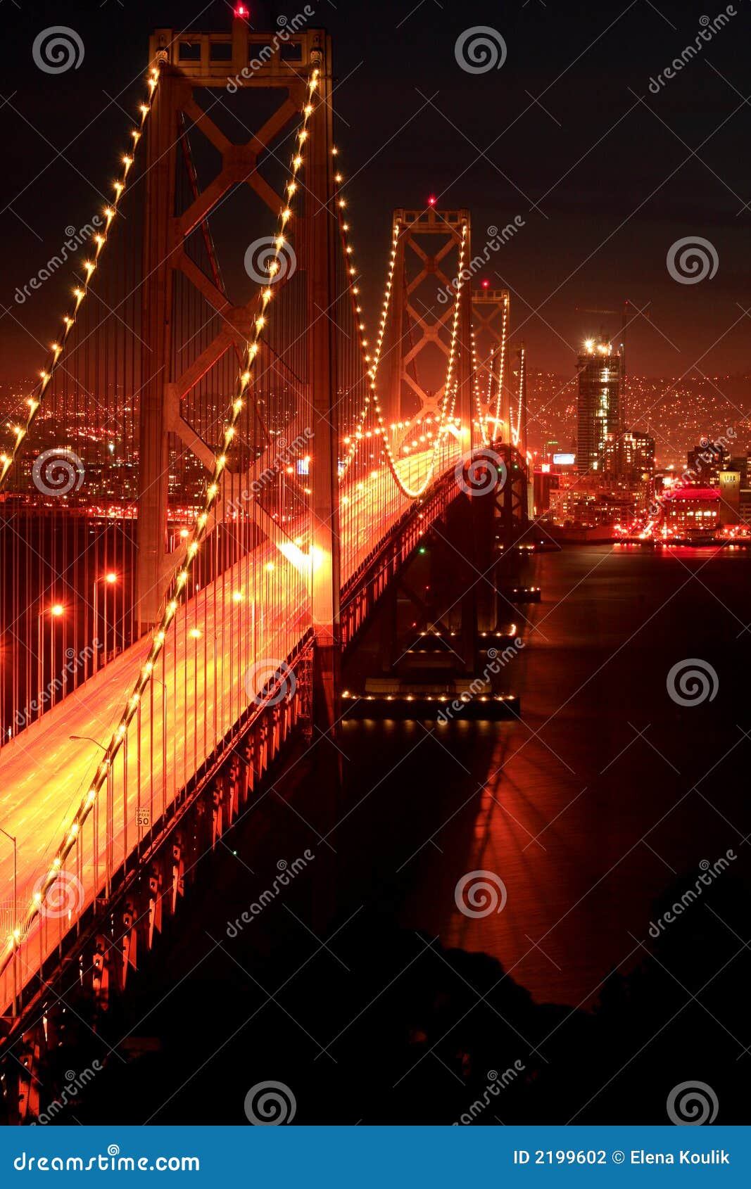 Bay Bridge ,night stock photo. Image of link, skyline - 2199602