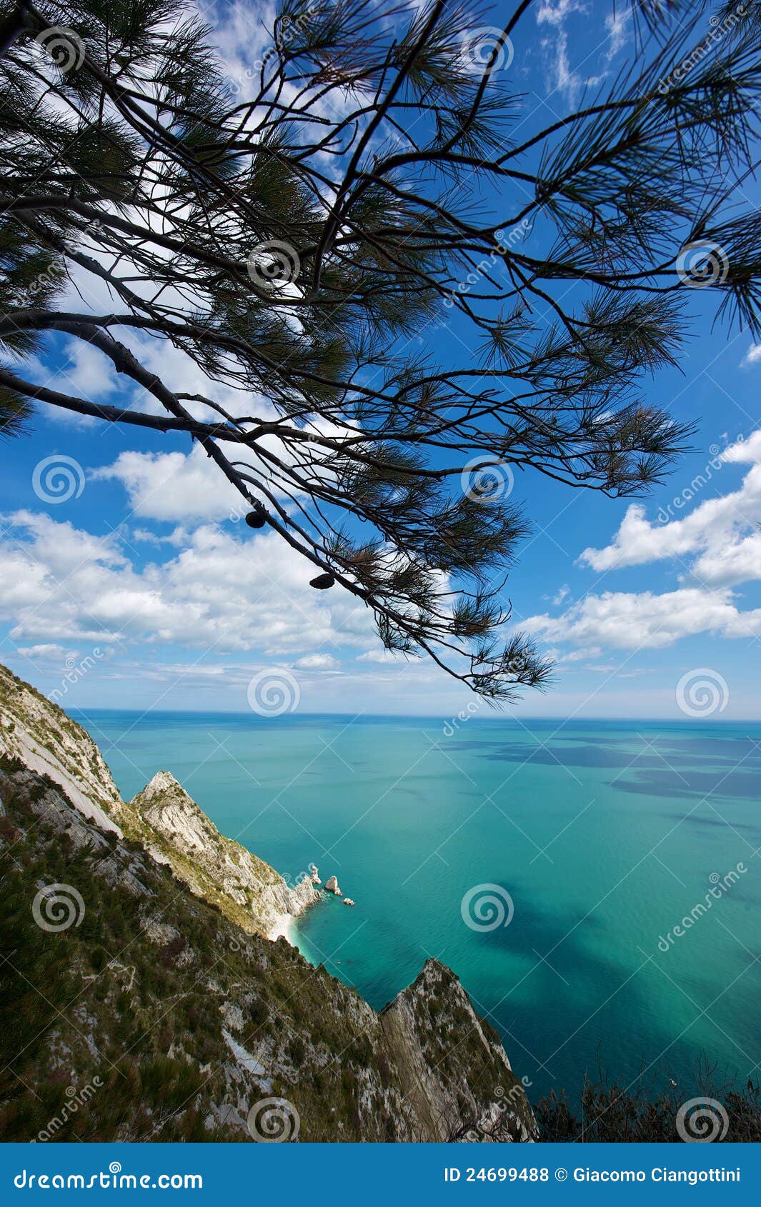 The Bay Called the Two Sister, Mount Conero Stock Photo - Image of ...