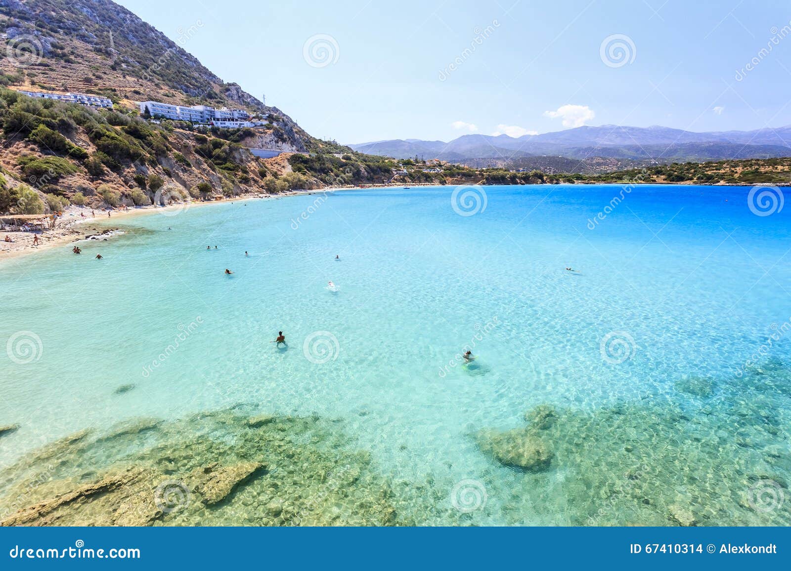 The bay of Crete. Greece. stock photo. Image of swim - 67410314