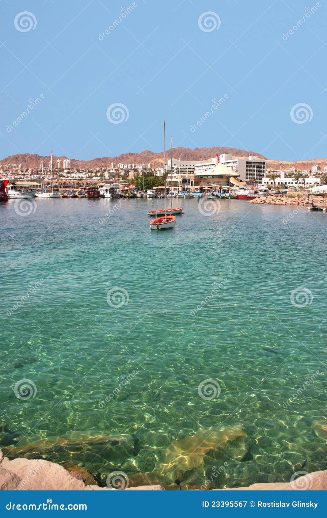Bay of Eilat, Israel. stock image. Image of place, east - 23395567