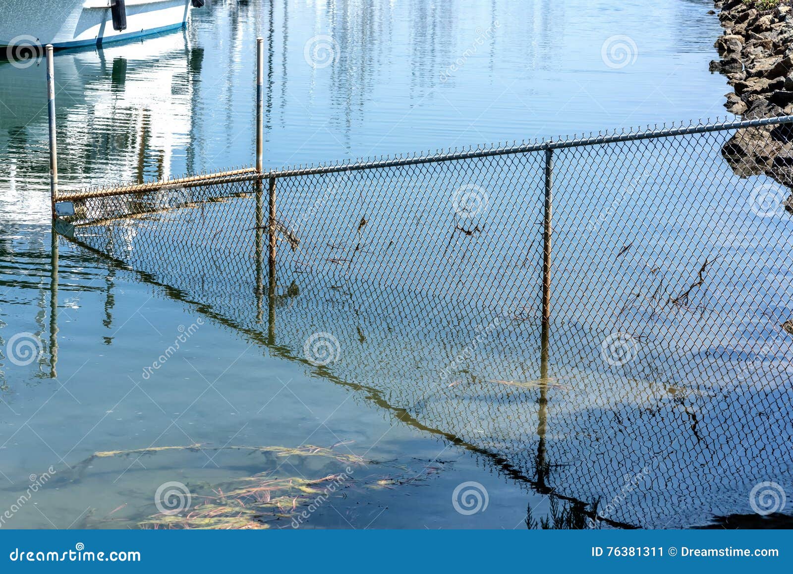 Bay fence stock image. Image of sunny, blue, idyllic - 76381311