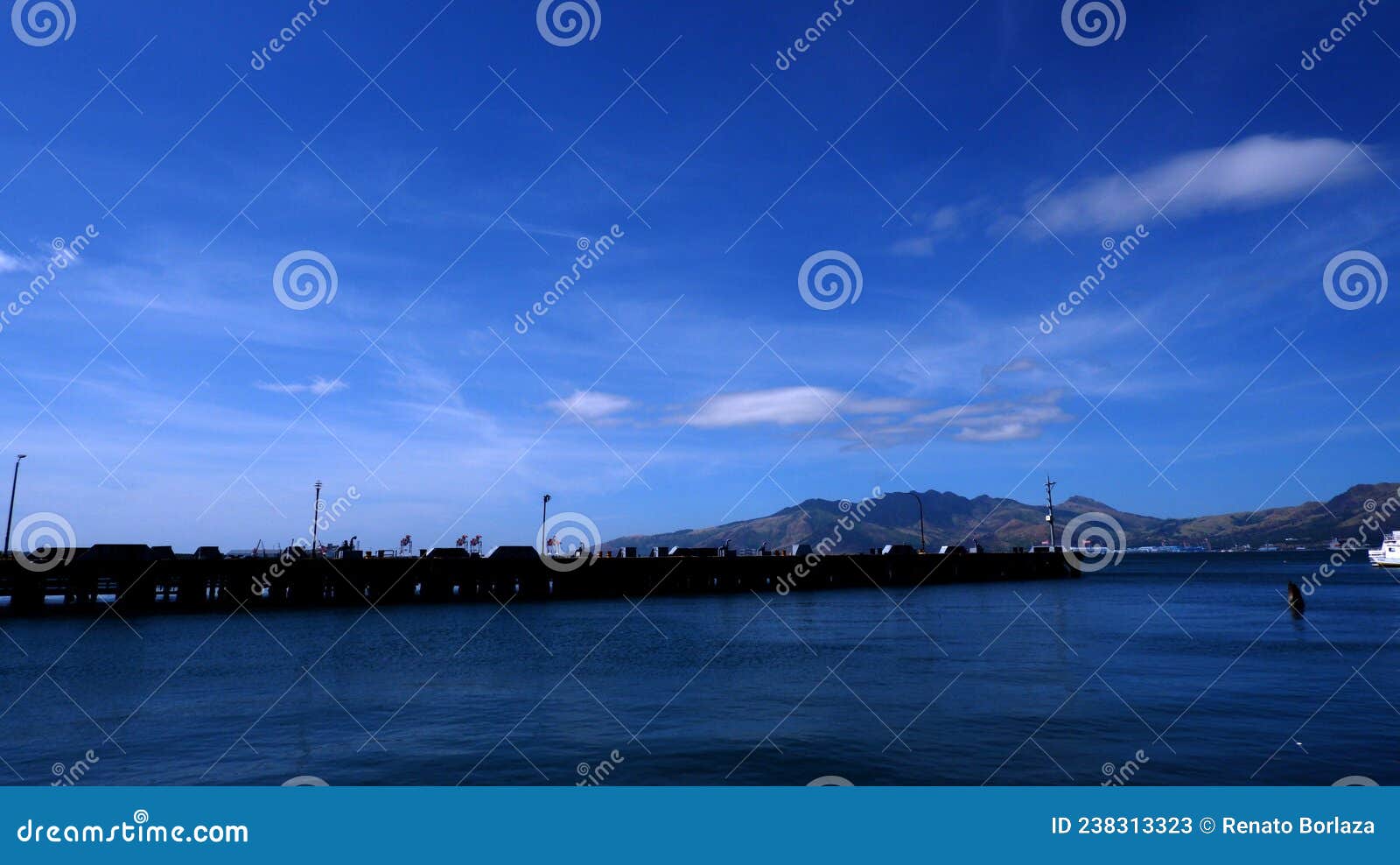 Bay Harbor Dock Structures on the Seaside of a Metropolis Stock Image ...