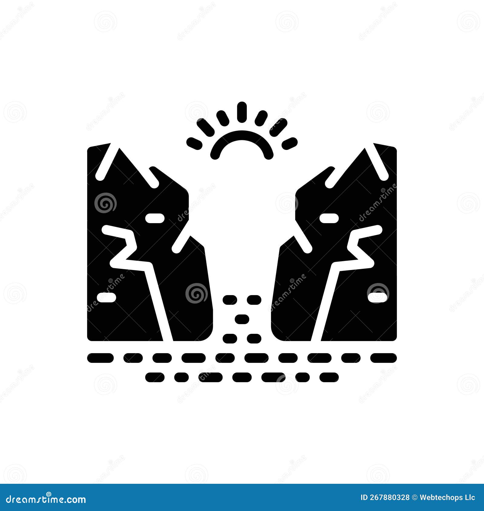 Black Solid Icon for Bay, Gulf and Lagoon Stock Illustration ...