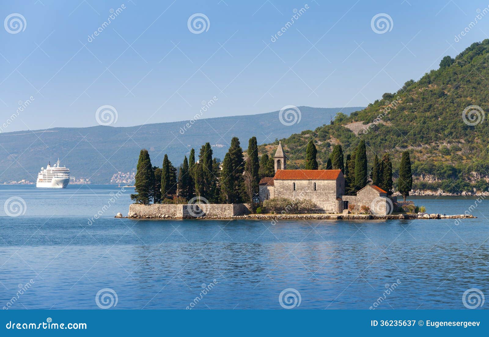 Bay of Kotor. Small Island with Monastery Stock Image - Image of ...