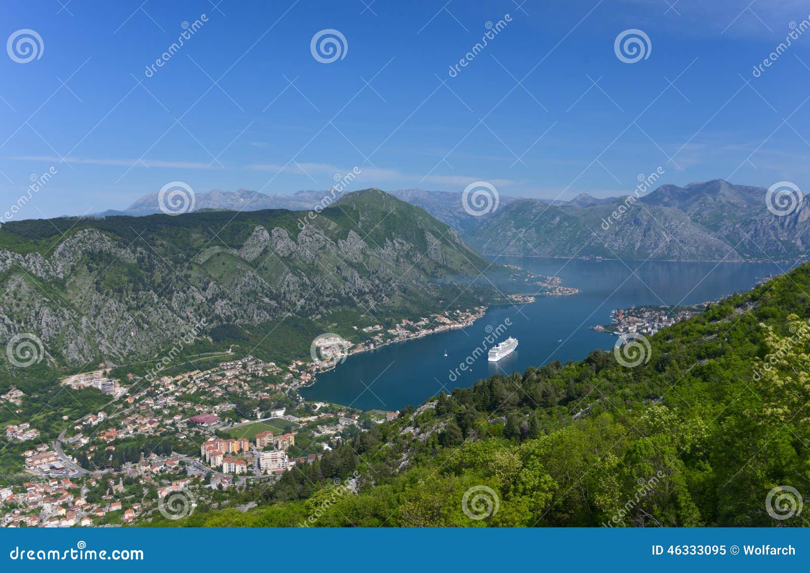 The Bay of Kotor stock image. Image of landscape, ship - 46333095