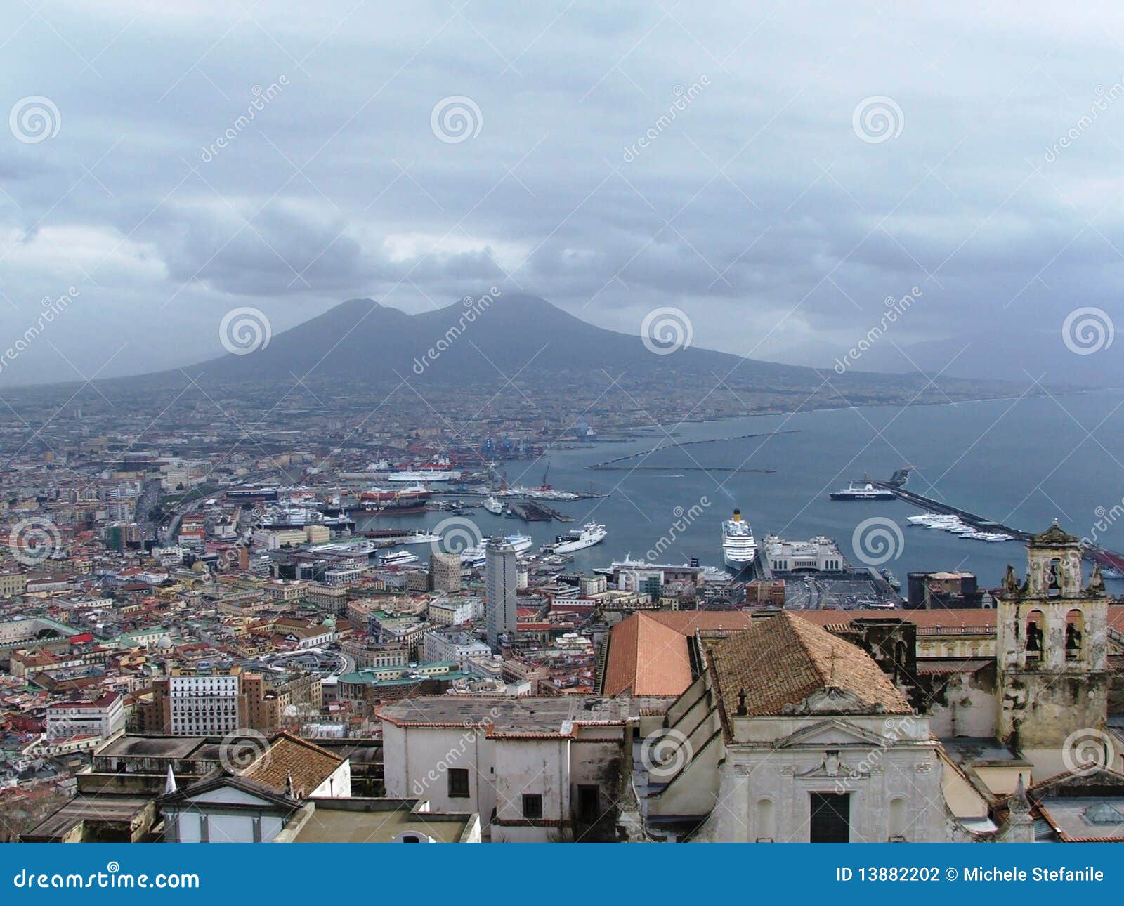 The Bay of Naples stock photo. Image of city, port, volcano - 13882202