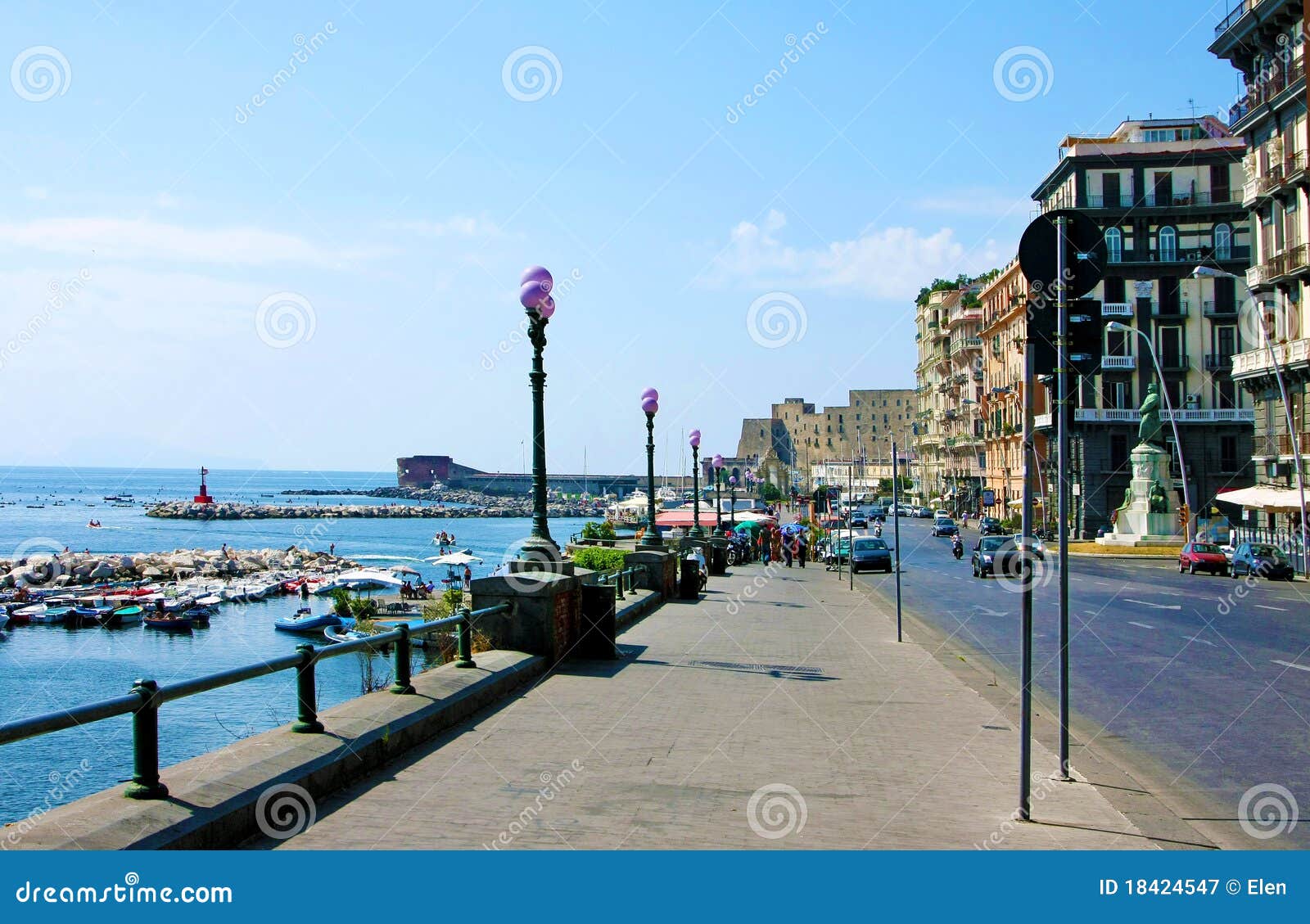 Bay of Naples, sea-front stock image. Image of outdoor - 18424547