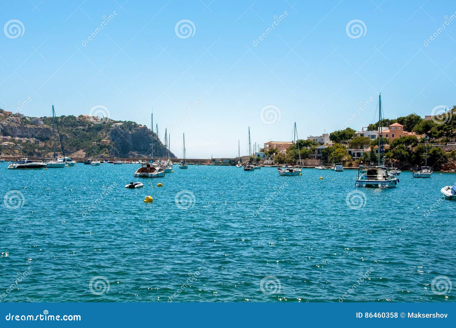 Bay Port De Andratx, Mallorca, Spain Stock Photo - Image of european ...