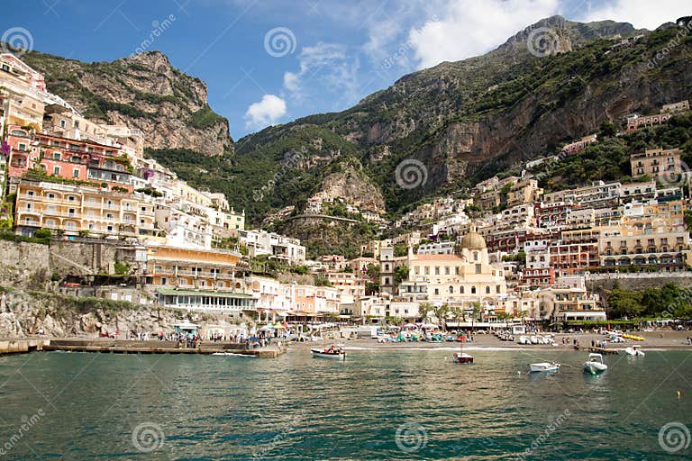 Bay of Positano Italy stock image. Image of building - 14996223