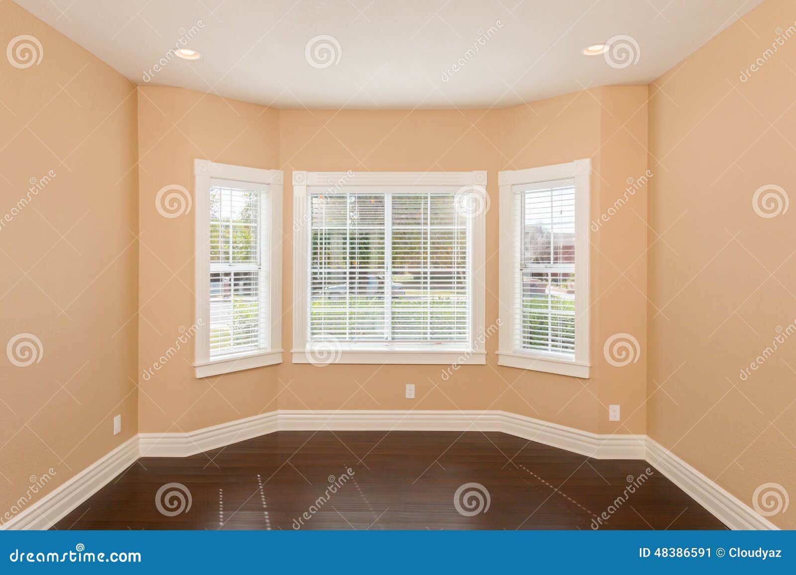 Bay Window Vacant Room stock image. Image of floor, interior - 48386591