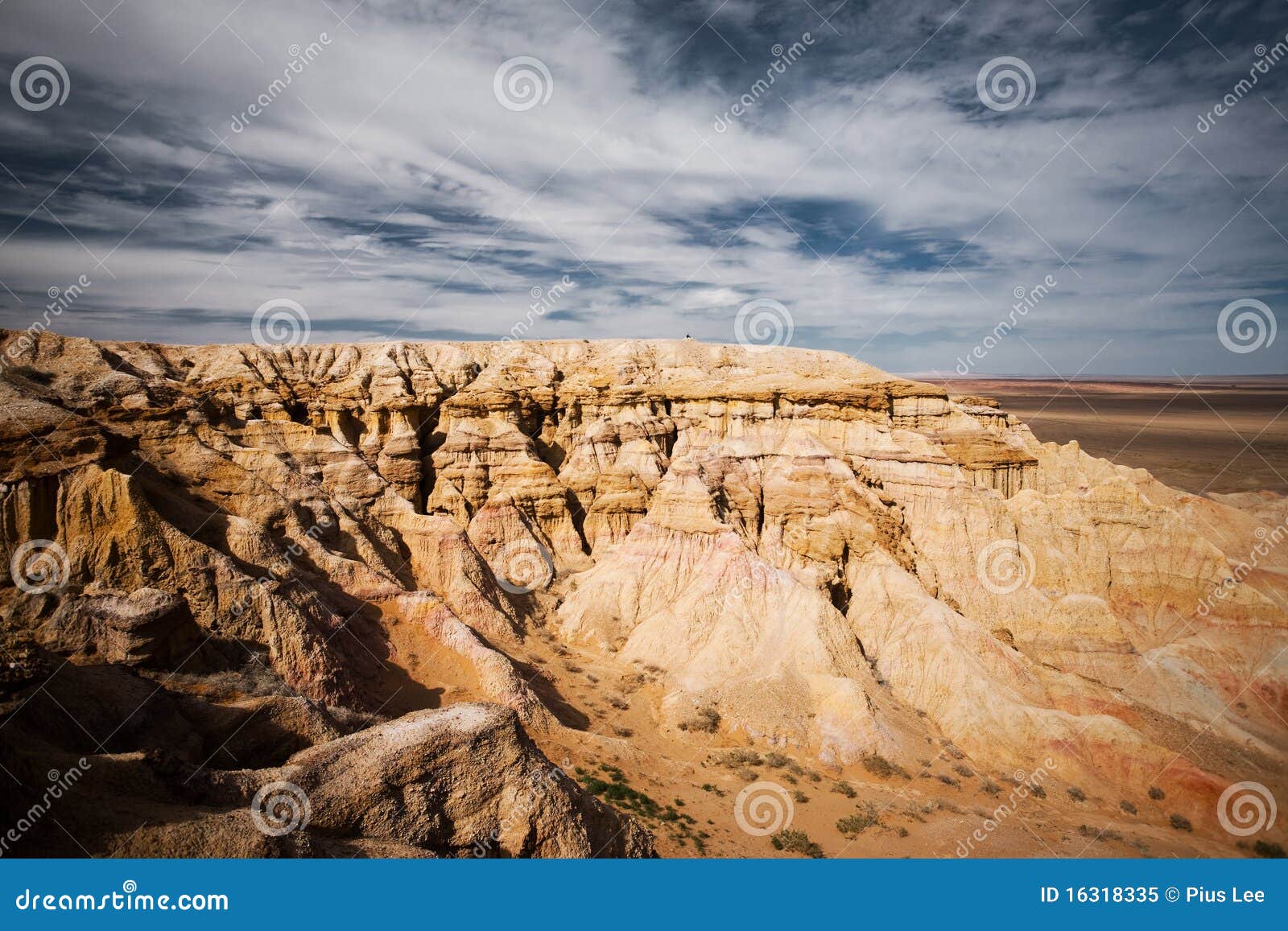 Bayanzag Flaming Cliffs Gobi Desert Mongolia Side Stock Image - Image ...