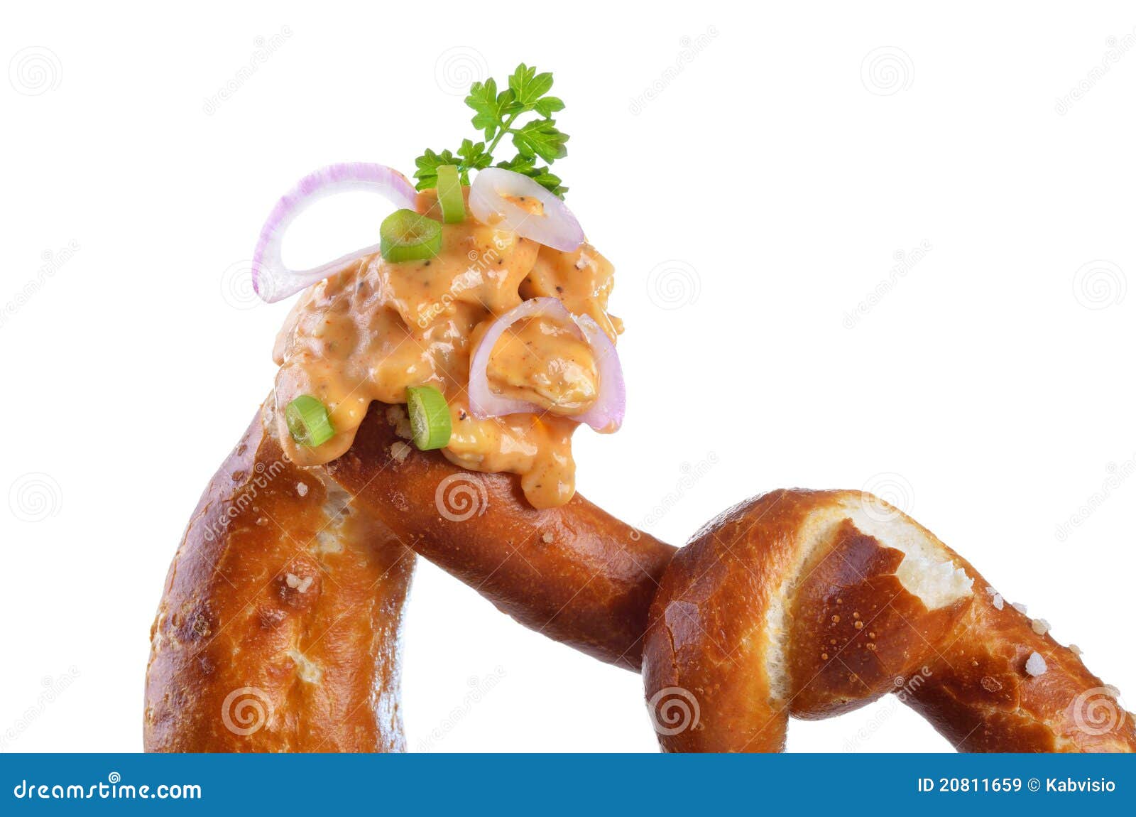 Bayerisches Obazda Auf Brezel Stockbild - Bild von abendessen, rustikal ...
