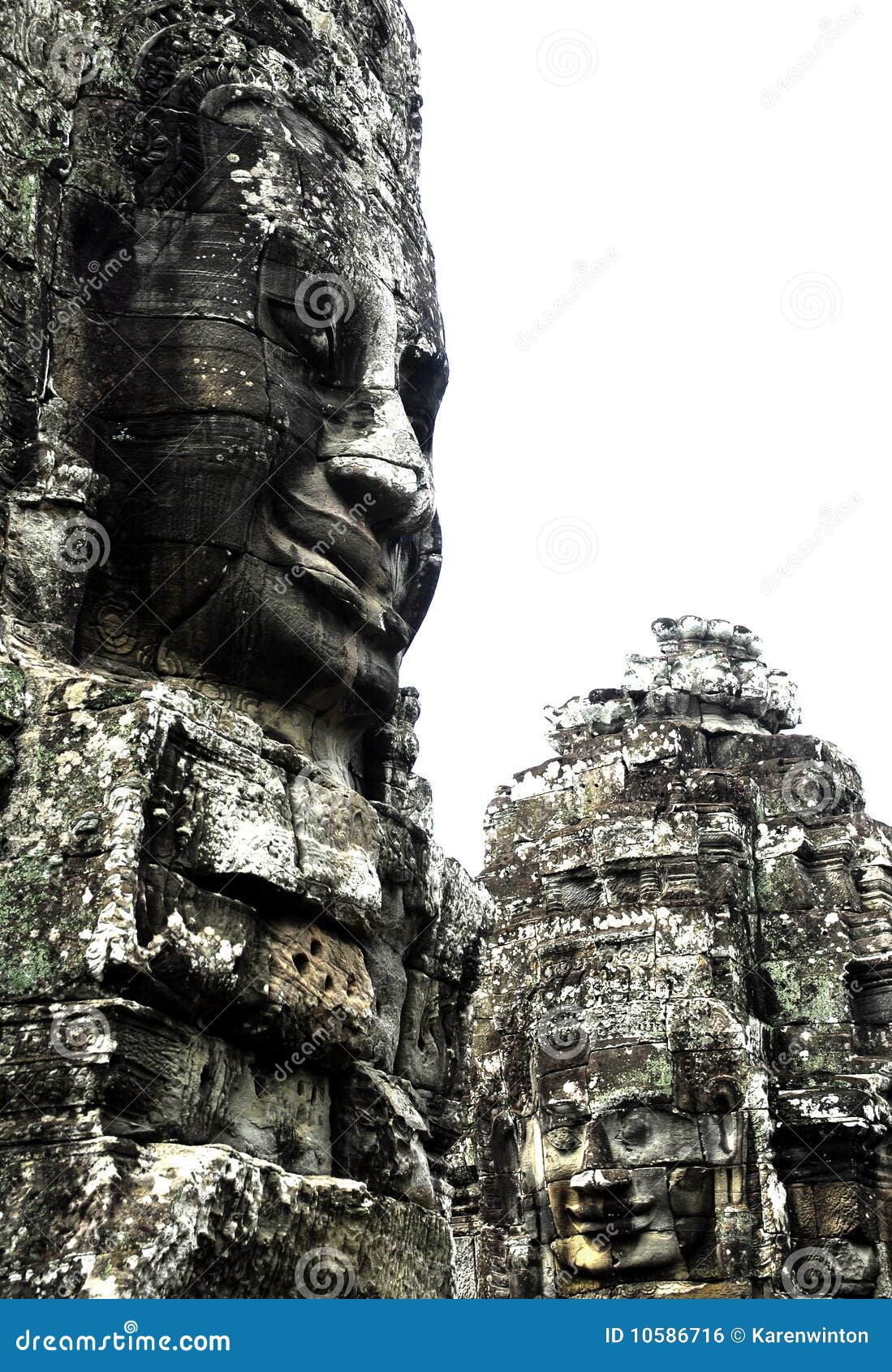 Bayon carvings stock photo. Image of reap, bayon, face - 10586716