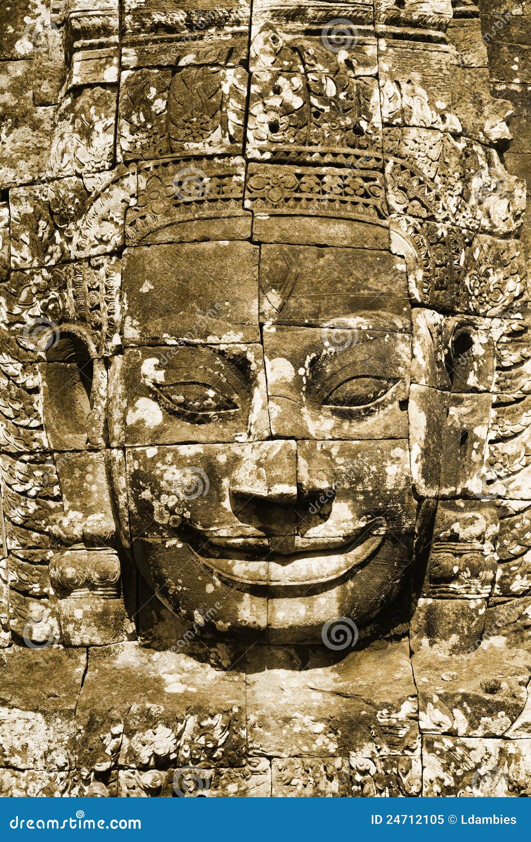 Bayon face stock image. Image of bayon, stone, angkor - 24712105