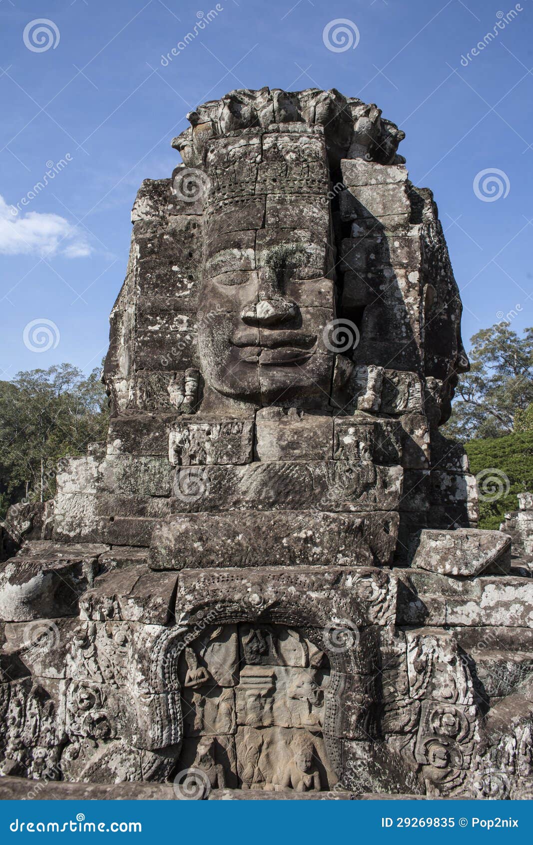 Bayon face Angkor Thom stock image. Image of angkor, religion - 29269835