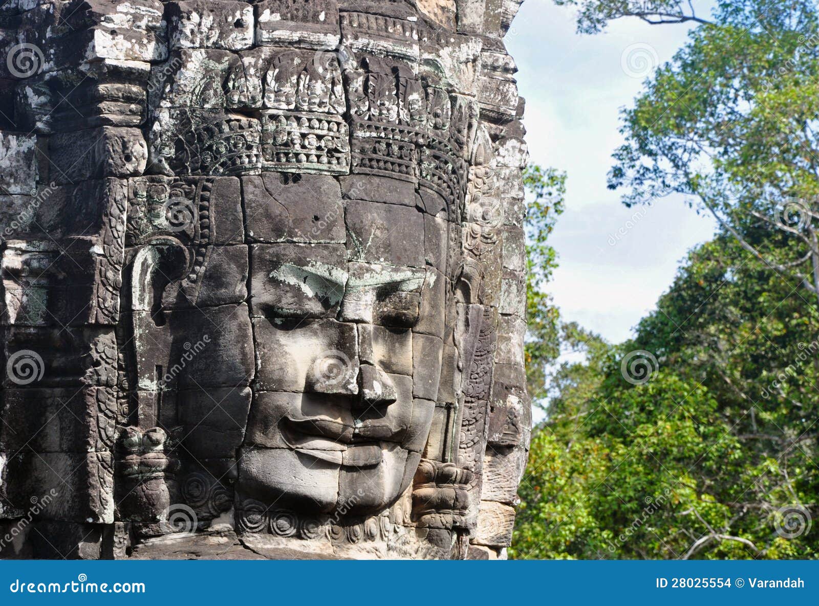 Bayon Face at Bayon temple stock photo. Image of religious - 28025554