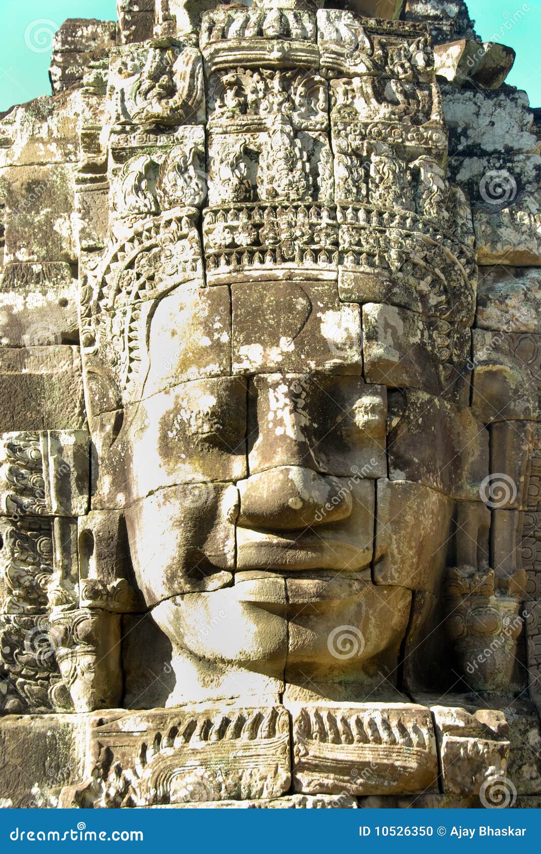 Bayon Face, Cambodia stock photo. Image of cambodian - 10526350