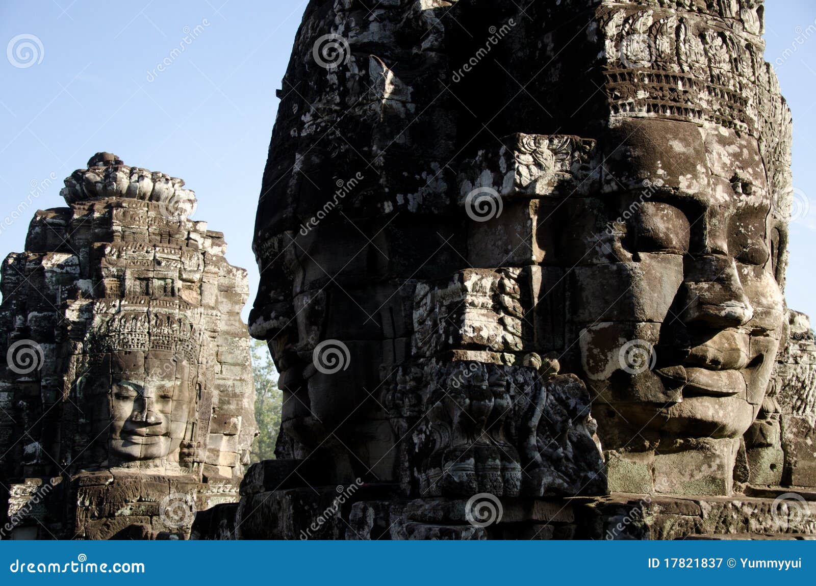 Bayon Face, Cambodia stock image. Image of rock, buddhism - 17821837