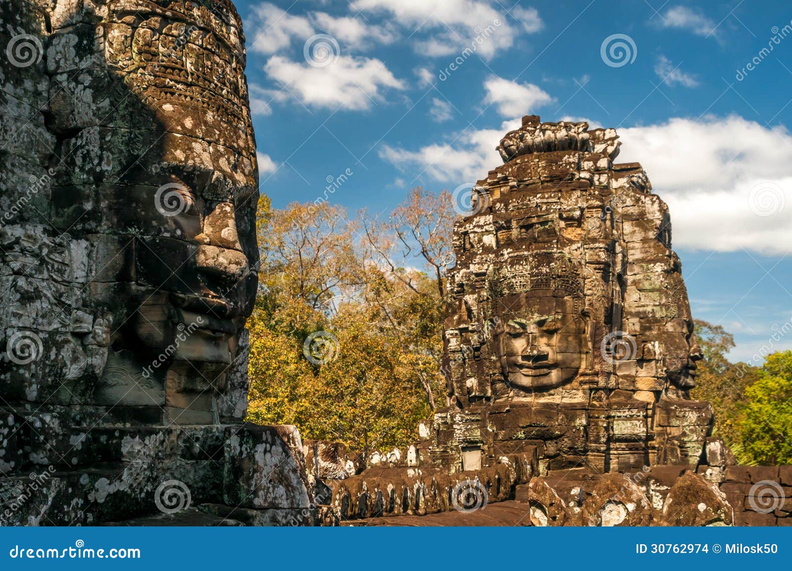 Bayon Faces stock photo. Image of asia, temple, sculpture - 30762974