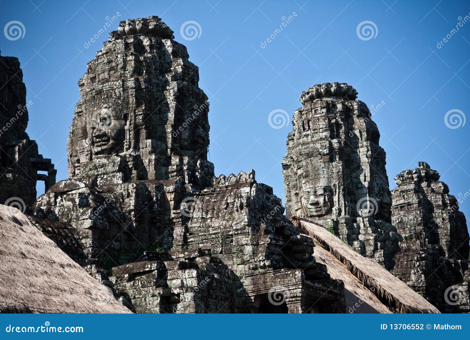 Bayon temple stock photo. Image of middleage, cambodian - 13706552