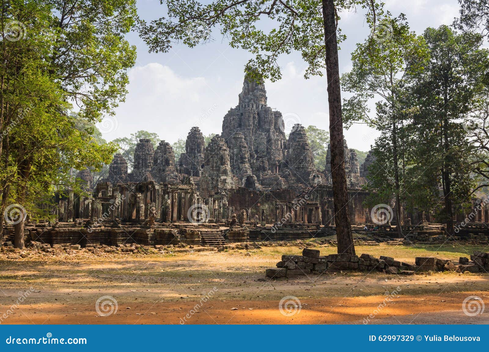 Bayon Temple at Angkor Wat Complex Stock Image - Image of buddhism ...