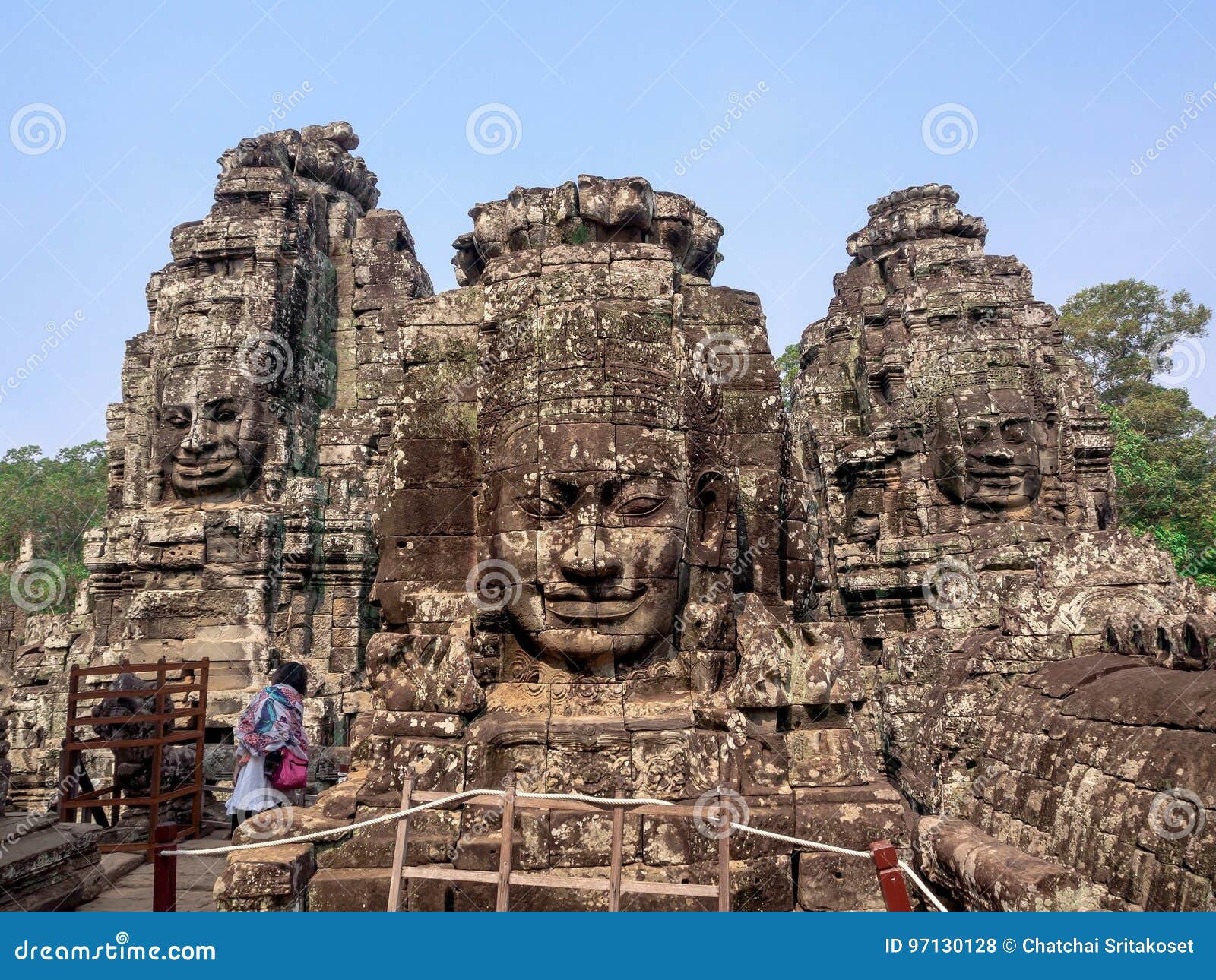 Bayon Temple at Angkor Wat Complex, Siem Reap, Cambodia Editorial Stock ...