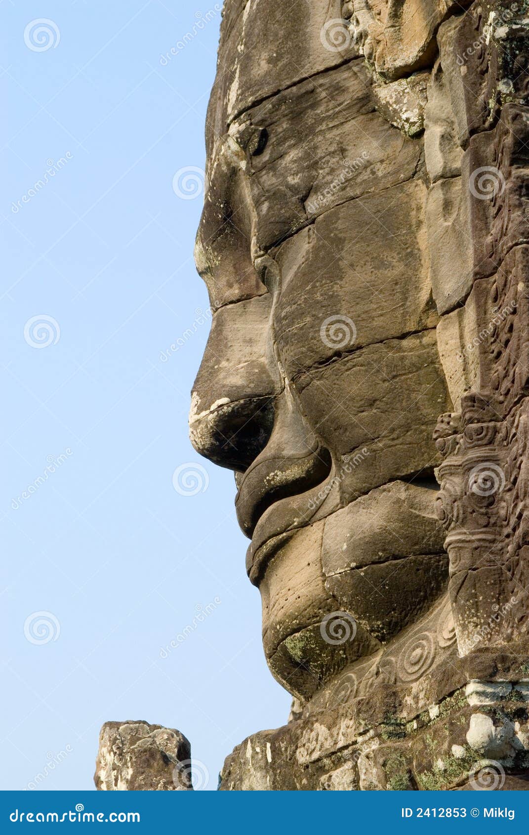 Bayon temple face profile stock image. Image of ankgor - 2412853