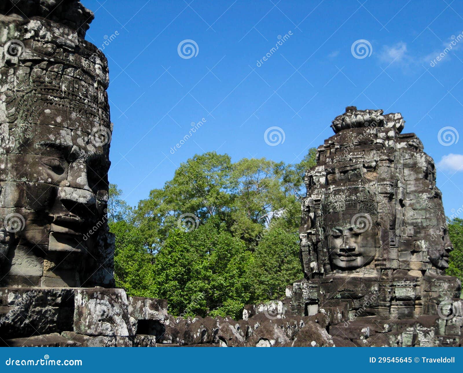 Bayon Temple Faces stock image. Image of daylight, white - 29545645