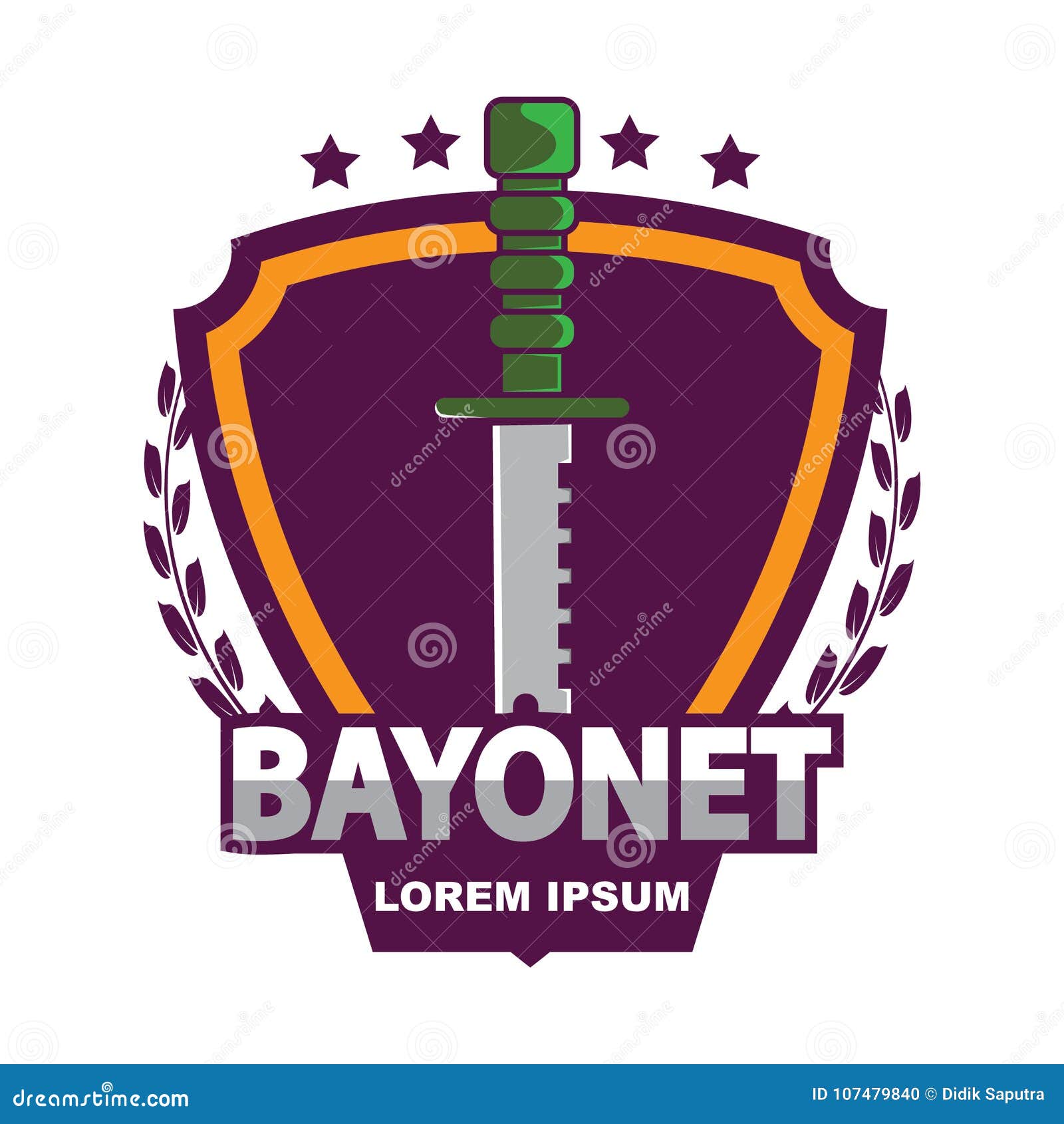 Bayonet logo template stock vector. Illustration of logotype - 107479840
