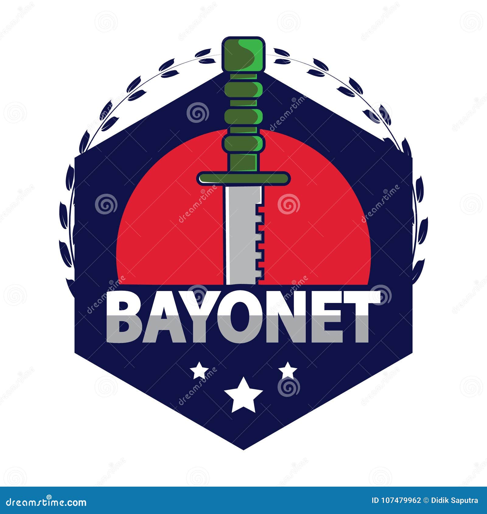 Bayonet logo template stock vector. Illustration of equipment - 107479962