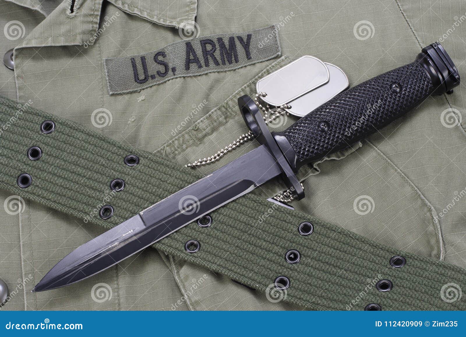 Bayoneta Del Rifle M16 En El Uniforme Imagen de archivo - Imagen de ...