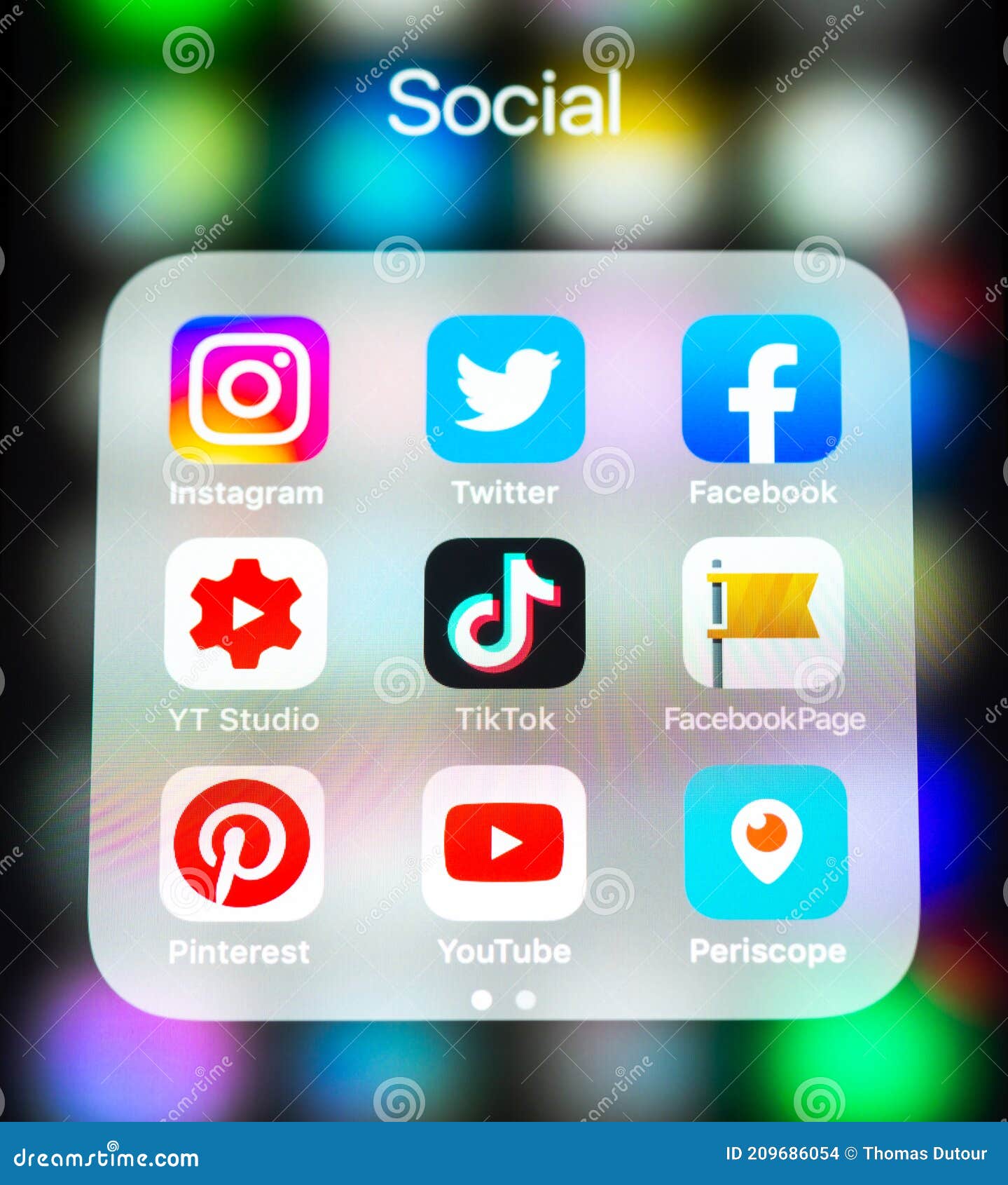 Social Media Apps in Folder on IPhone Screen Editorial Stock Image ... Social Media Apps in Folder on IPhone Screen Editorial Stock Image ...