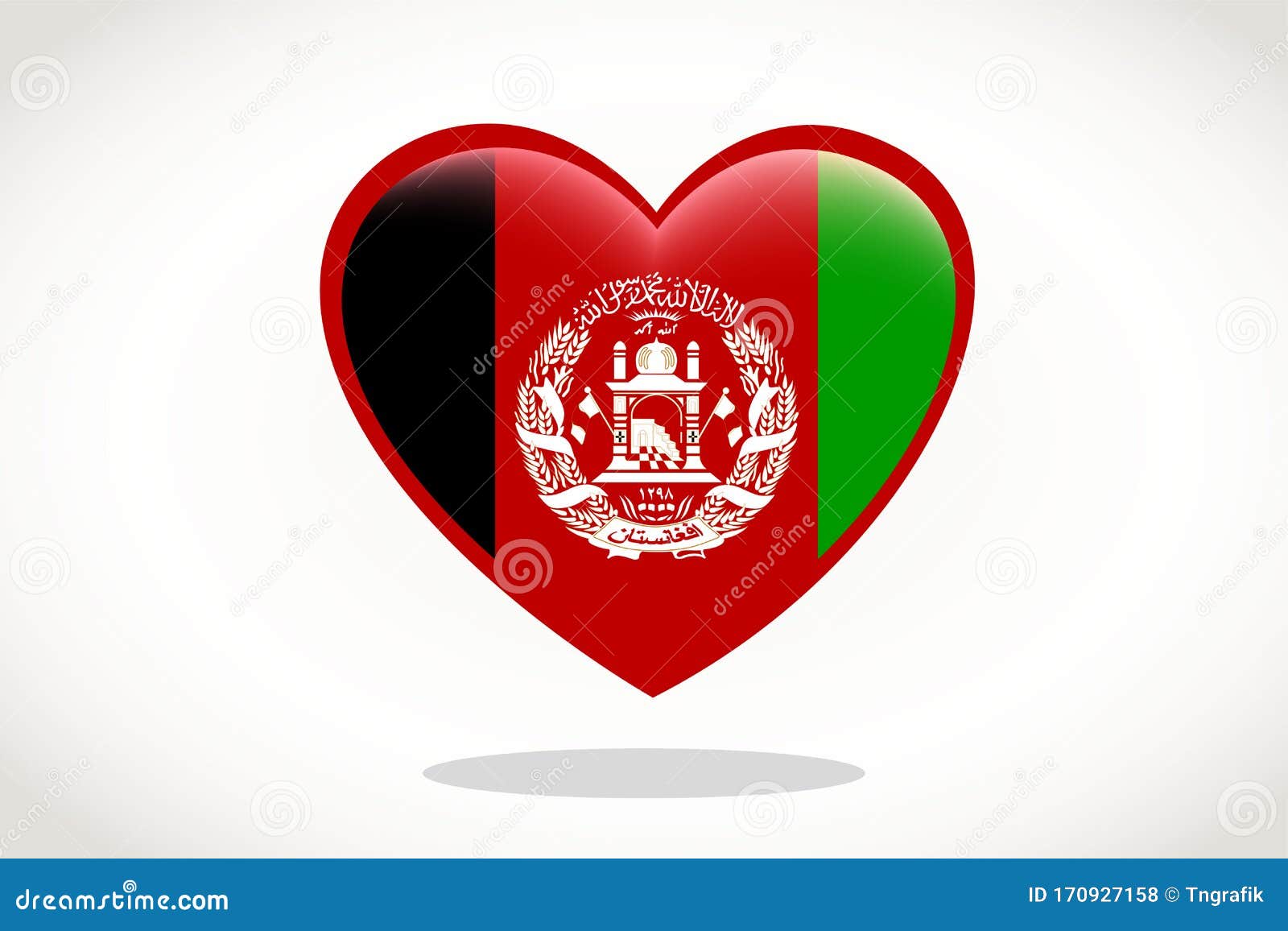 Afghanistan Flag in Heart Shape. Stock Vector - Illustration of heart ...
