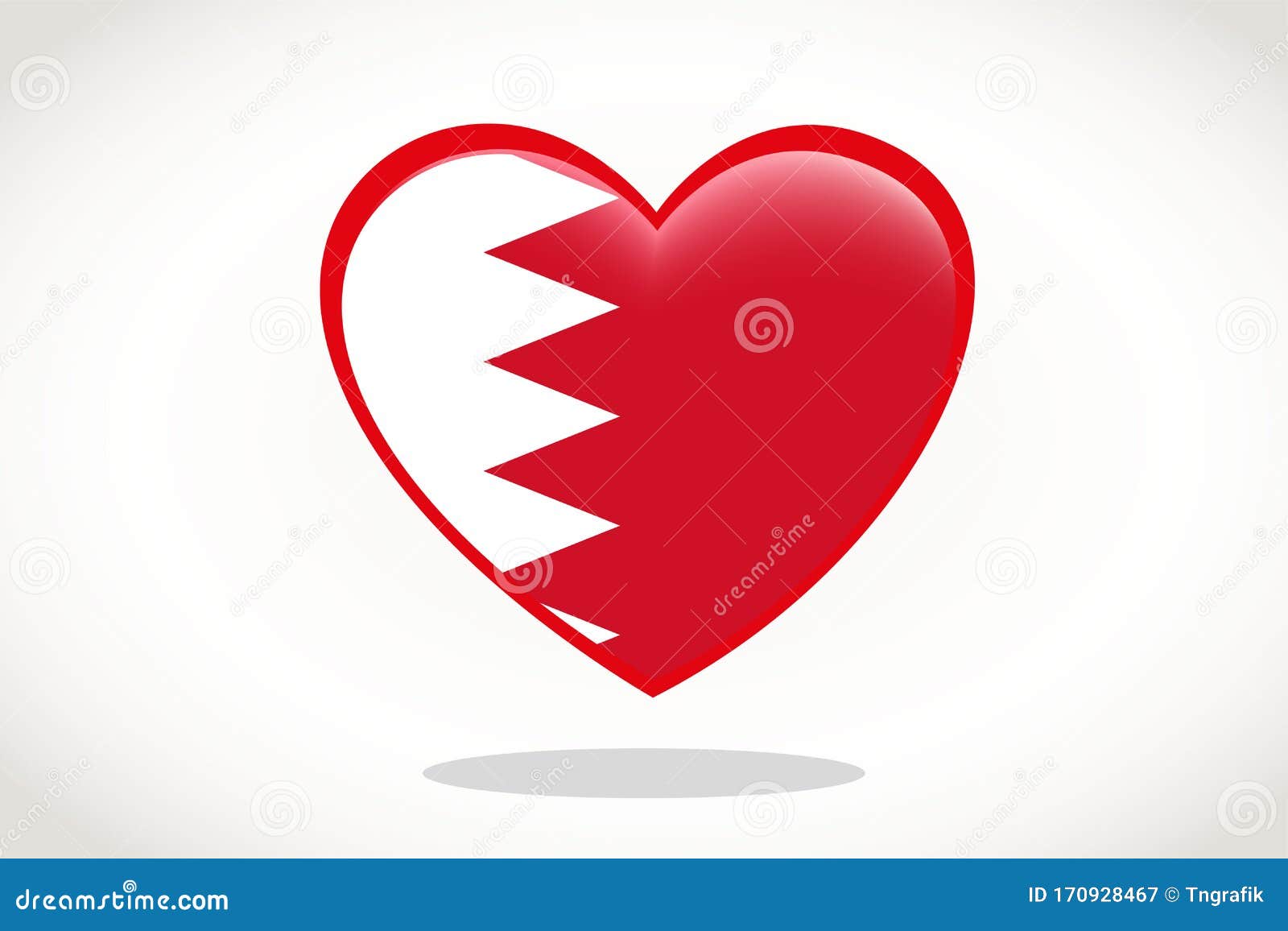 Bahrain Flag in Heart Shape. Stock Vector - Illustration of holiday ...