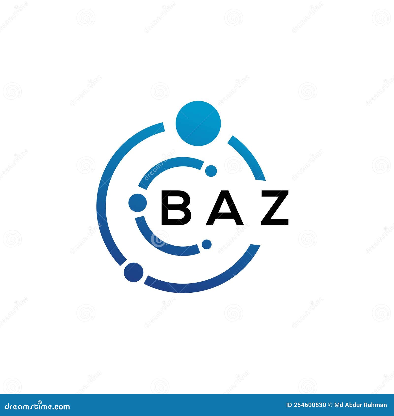 BAZ Letter Logo Design on Black Background. BAZ Creative Initials ...