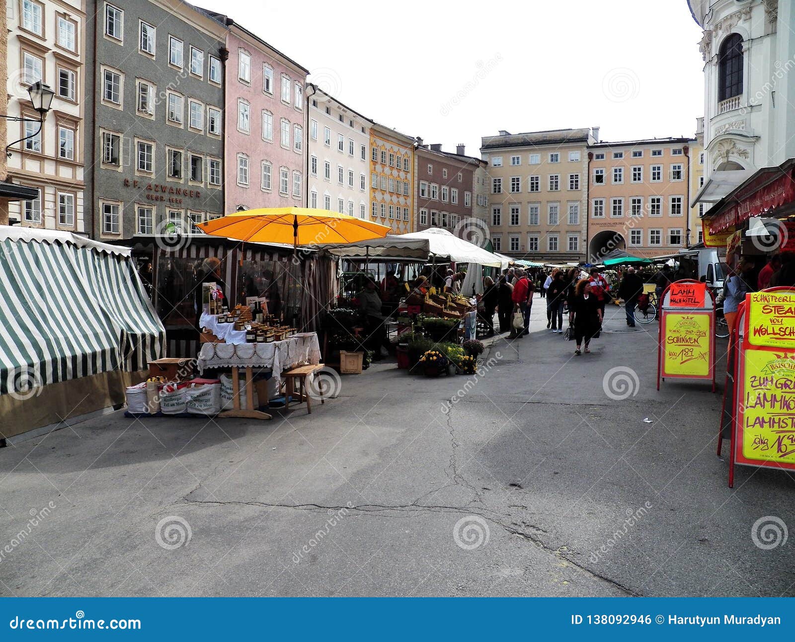 Bazaar in the Center of Salzburg. Editorial Photo - Image of city ...