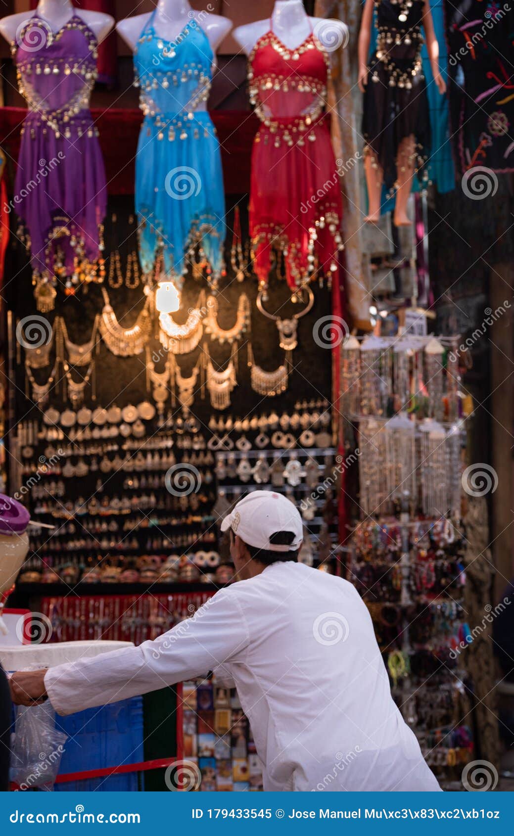 Bazaar in Marrakech, Morocco, at Night Editorial Image - Image of shop ...