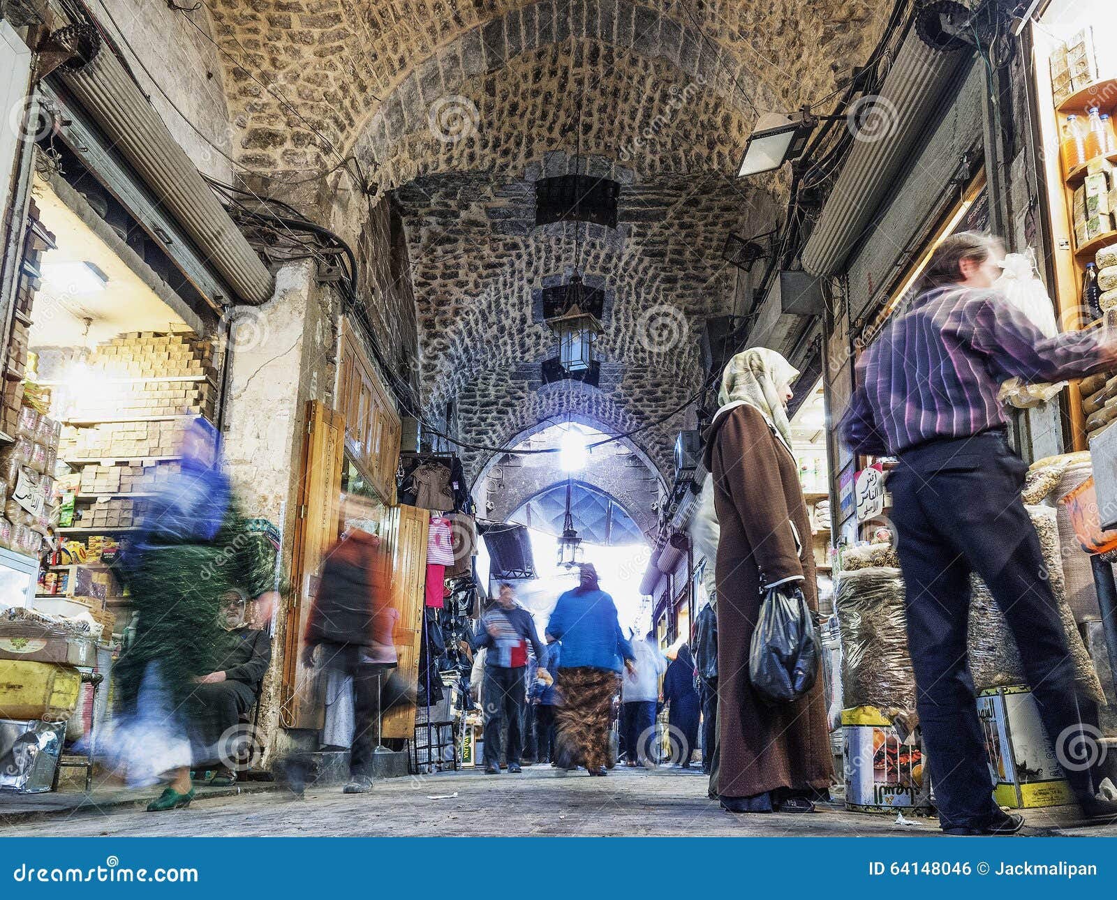 Bazaar Souk Market in Aleppo Old Town Syria Editorial Photo - Image of ...