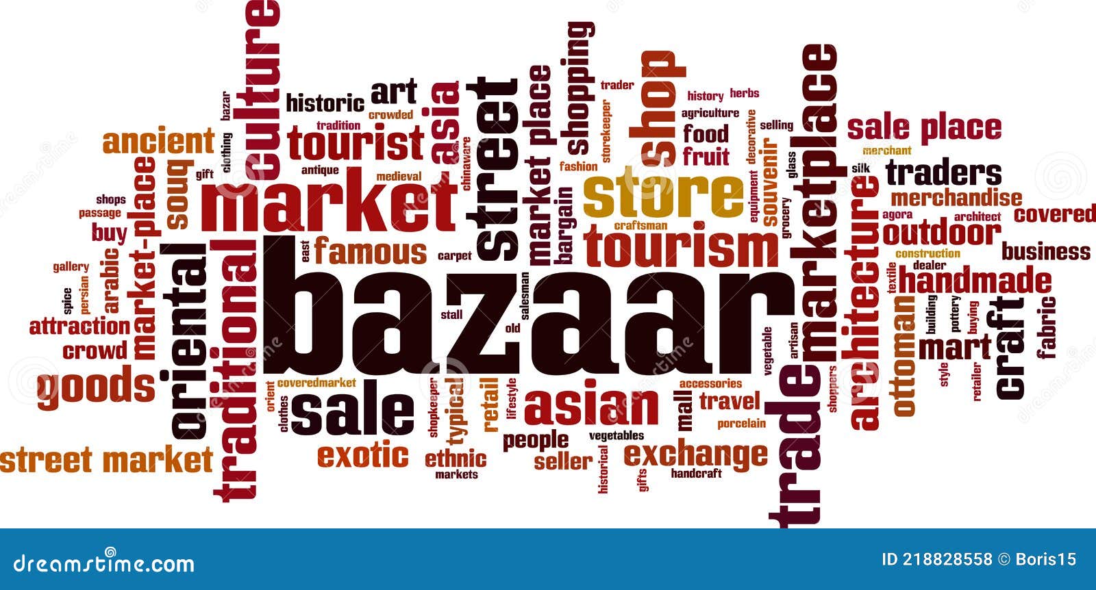 Bazaar word cloud stock vector. Illustration of arabic - 218828558