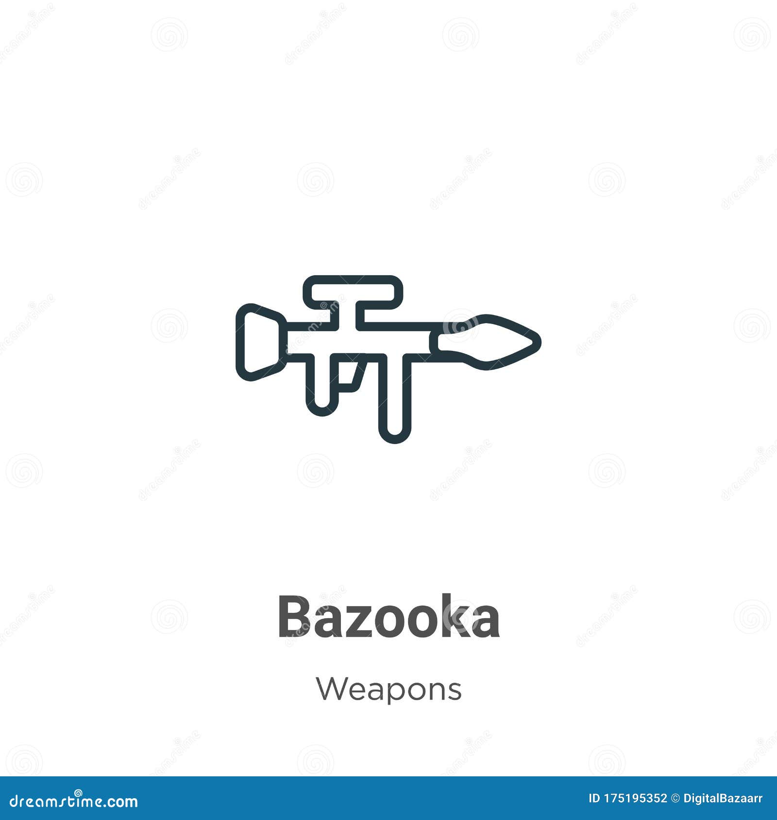 Bazooka Outline Vector Icon. Thin Line Black Bazooka Icon, Flat Vector ...