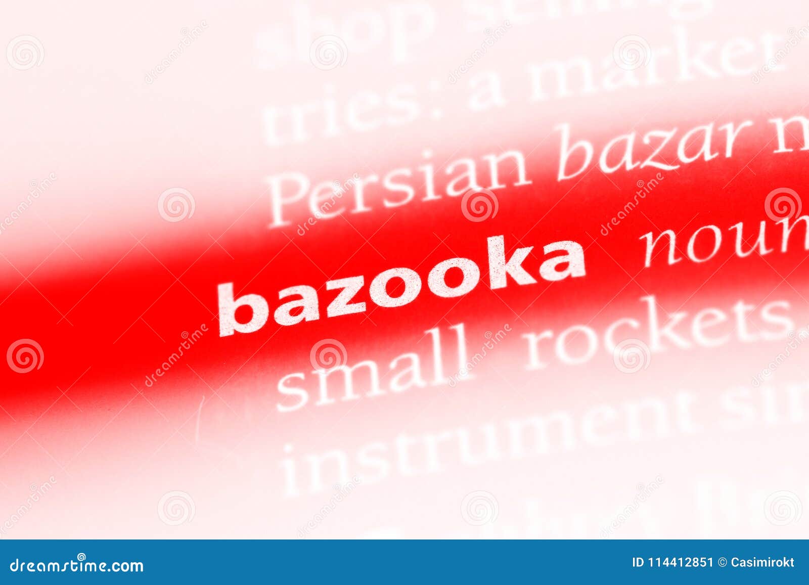 Bazuca imagen de archivo. Imagen de escritura, impreso - 114412851