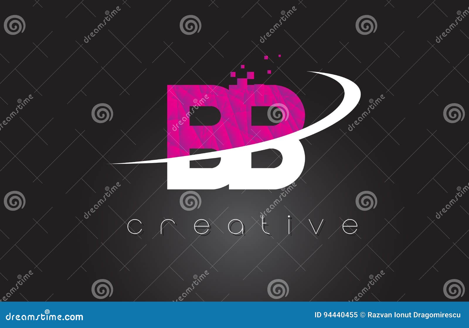 BB B B Creative Letters Design with White Pink Colors Stock Vector ...