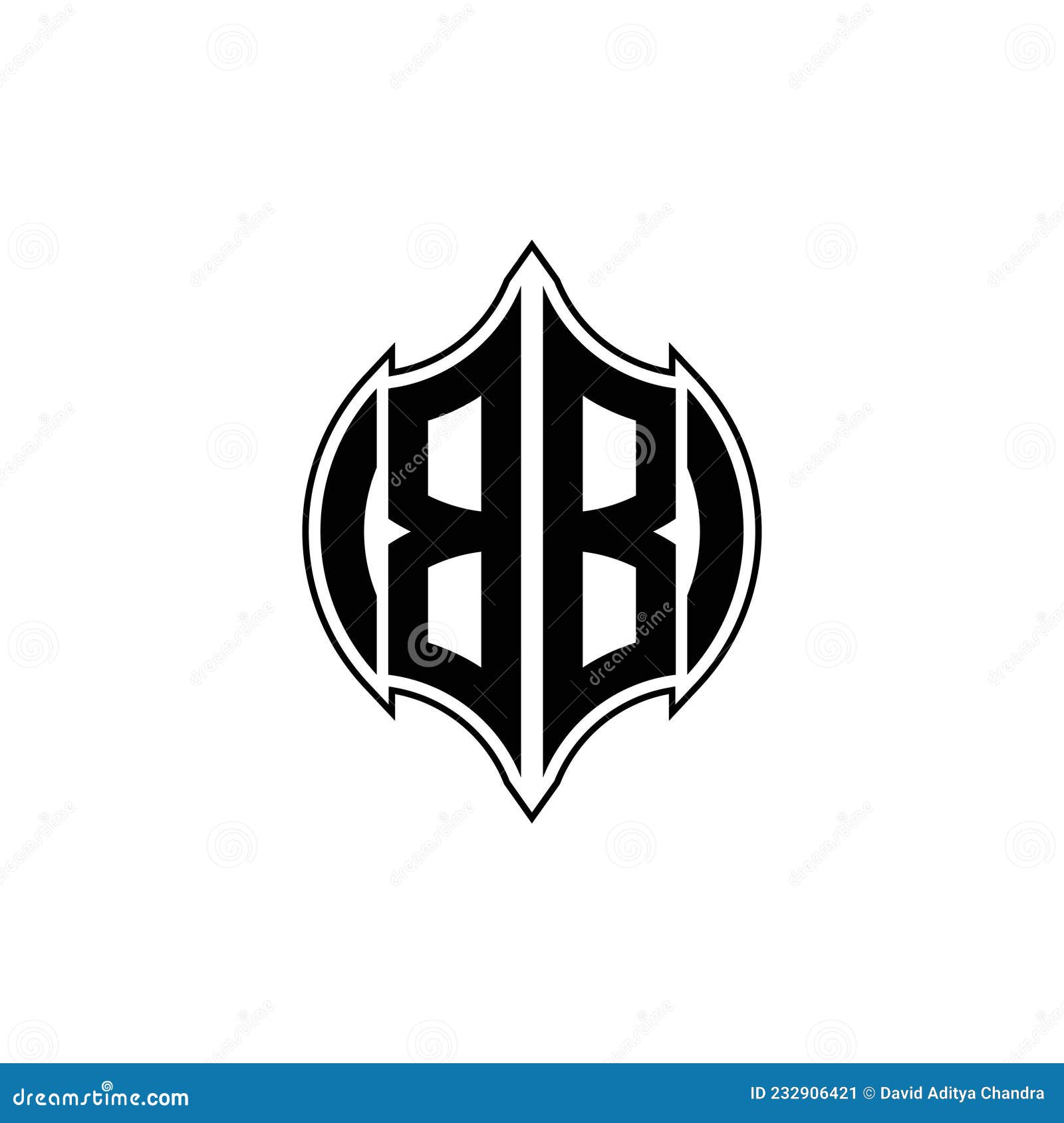BB Logo Monogram Geometric Shield Shape Style Stock Vector ...