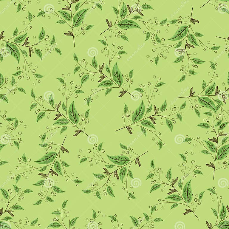 Seamless Flower Leaves Pattern Small Leaf Design Stock Vector ...