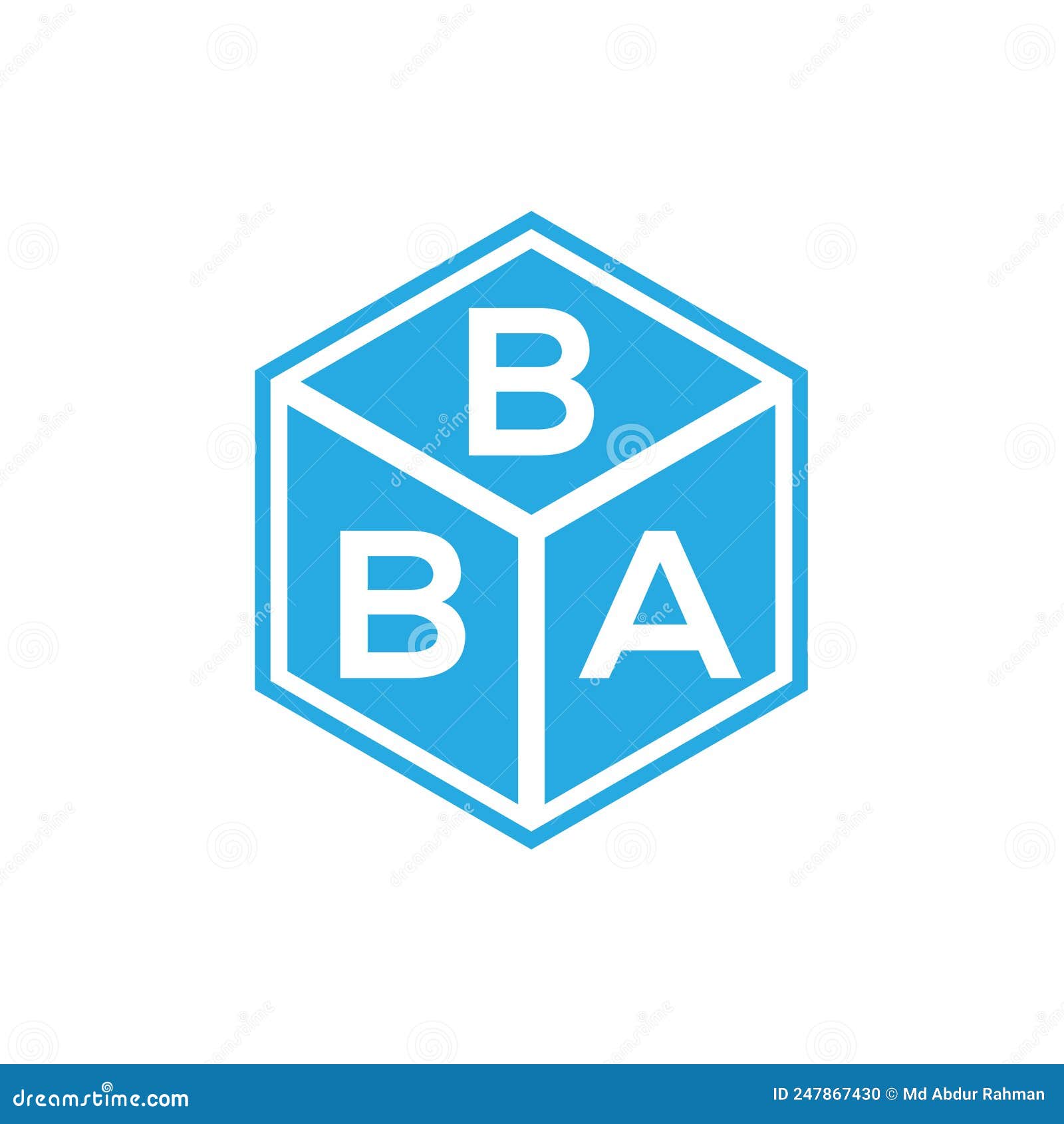 BBA Letter Logo Design on Black Background. BBA Creative Initials ...