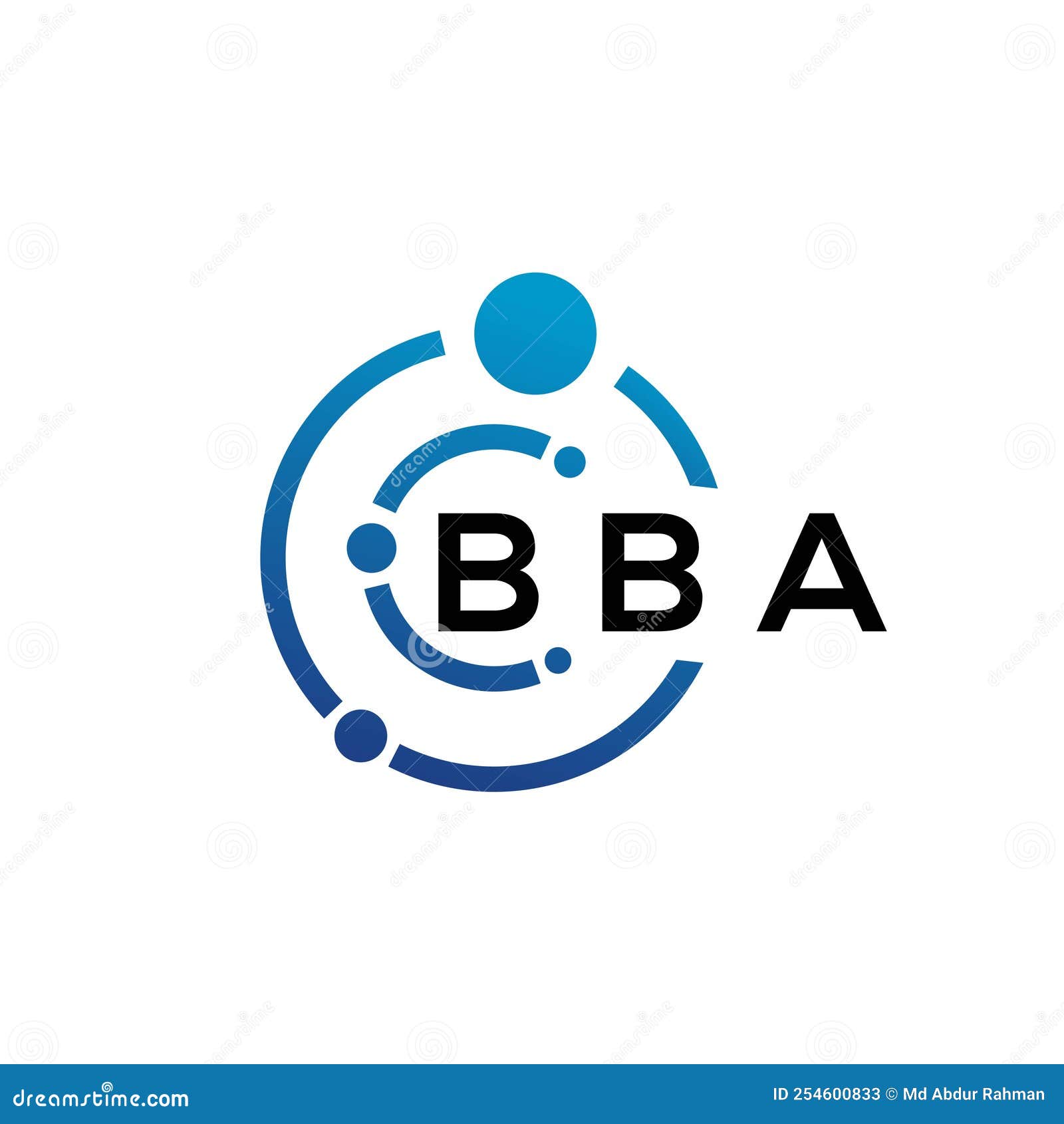 BBA Letter Logo Design on Black Background. BBA Creative Initials ...